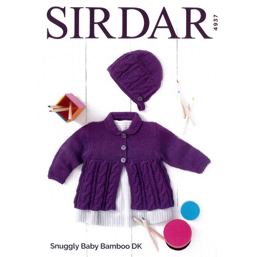 SL8 4937 Cardigan and Bonnet by Sirdar UK